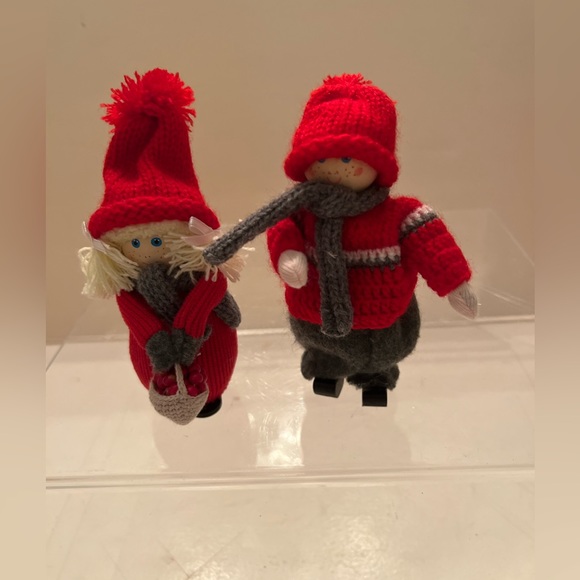 Holiday | Scandinavian Christmas Boy Girl Elves Handpainted Wood ...